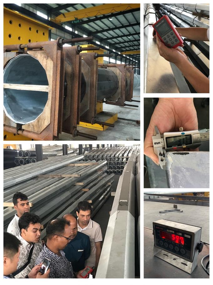 13.5M 45FT Steel Electrical Power Pole Zinc Color Octagonal Cross ...