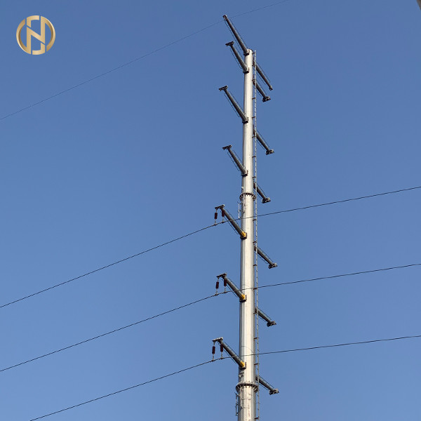 Electricity Industry Galvanised Power Pole , Galvanized Steel ...