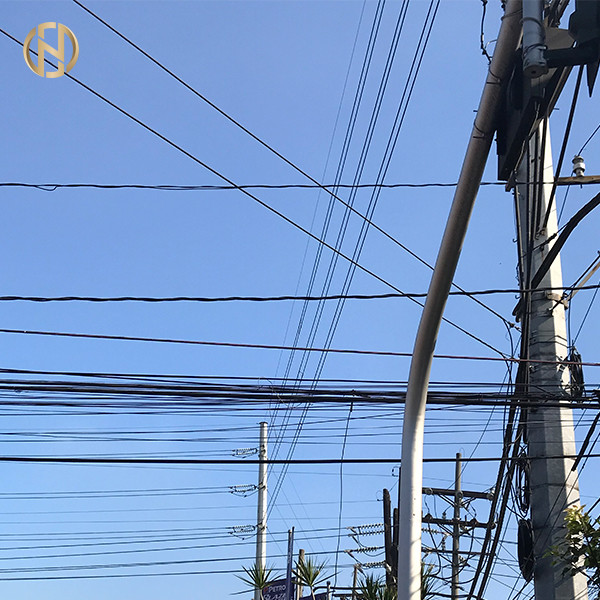 33KV 11M Steel Utility Pole 990daN , High Voltage Utility Power Pole