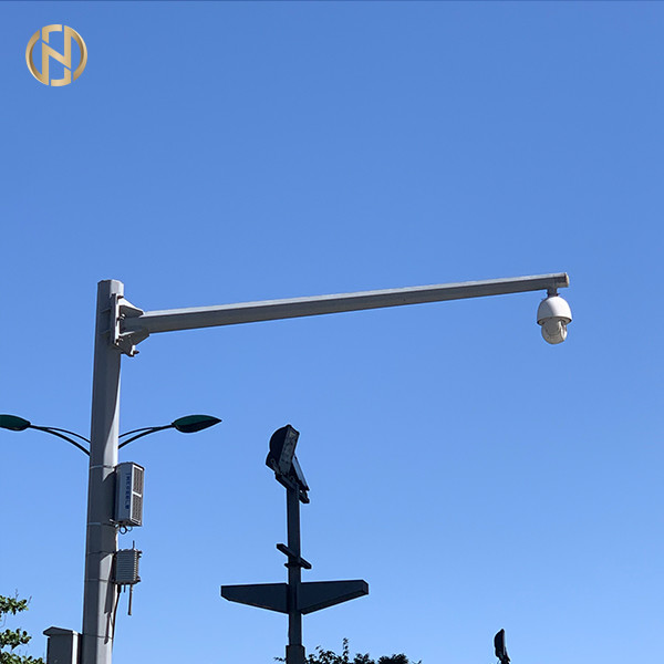 Road Traffic Security Camera Lamp Post With Painting 5mm Thickness ...