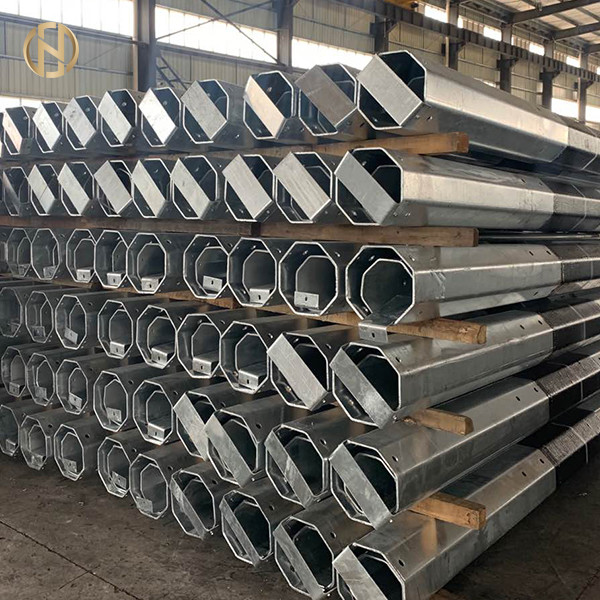 12M Galvanized Tubular Steel Post Class 7 1340daN Safety Factor 2.0