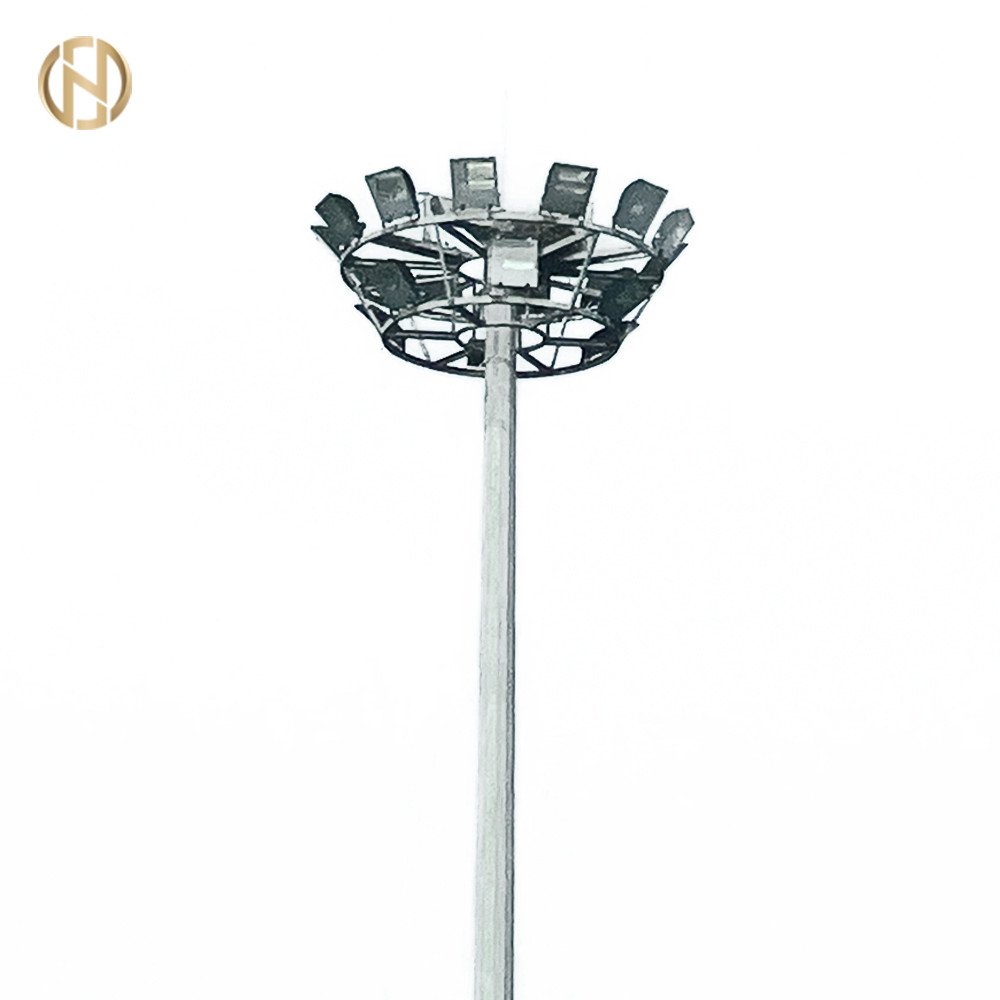 Stadium Galvanized High Mast Pole for Sports Field Lighting 25M 28M 36M ...