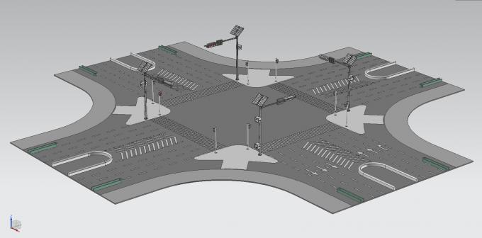Cross Road Installation Traffic Signal Post 3M 3.3M Straight Type